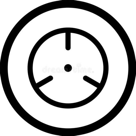 Minimalist Clock Face Showing Two O Clock With Thick Outline Is