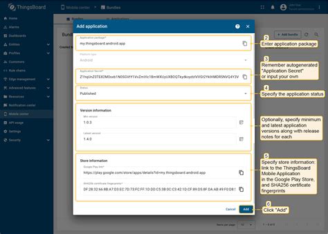 Mobile Center Thingsboard Community Edition
