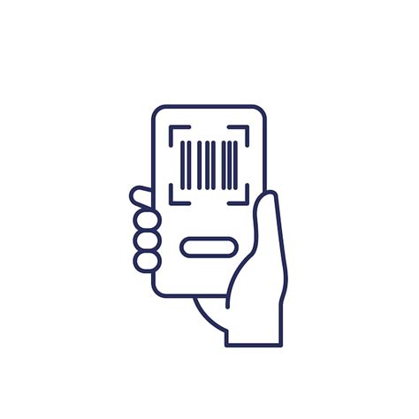 Premium Vector Barcode Scanning App In Phone Line Icon