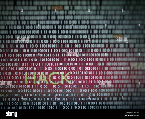 Red Binary Code On Computer Screen Red Binary Code Background For Problem Internet Business