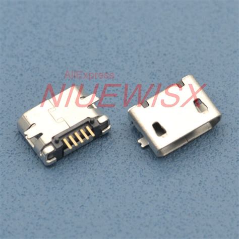 50pcs Micro Usb Type B Female 5pin Smt Socket Jack Connectors Port Pcb