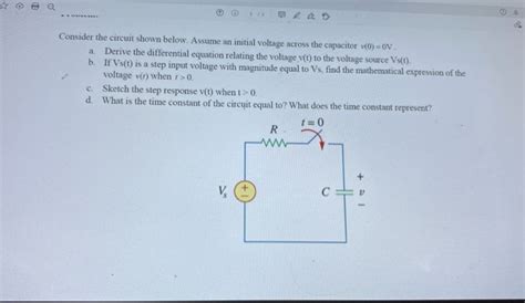 Solved A Consider The Circuit Shown Below Assume An Initial Chegg