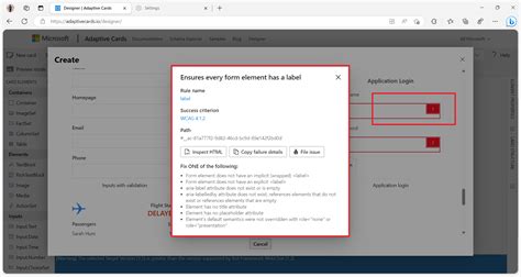 Freeway Bug Adaptive Cards New Cards Ensures Every Form Element Has A Label · Issue 8357