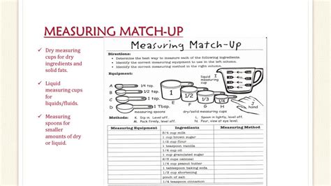 Measuring Match Up Worksheet Answers