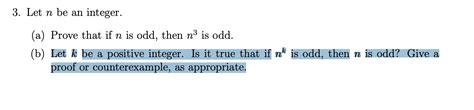 Solved Let N Be An Integer A Prove That If N Is Odd Chegg