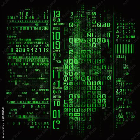 A Black And Green Matrix Code Background With Rows And Columns Of