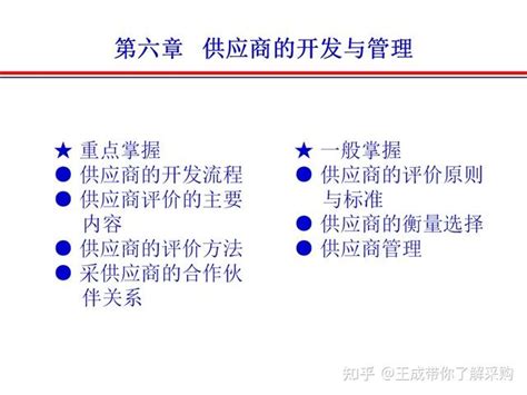 供应商的开发与管理！完整版ppt分享！可抱走！ 知乎