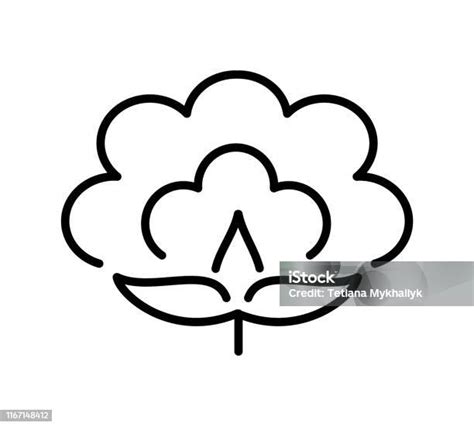 코 튼 플라워 Amp 볼 기호 천연 에코 오가닉 직물 직물의 로고 흰색 배경의 선 아이콘입니다 벡터 일러스트레이션 0명에 대한 스톡 벡터 아트 및 기타 이미지 Istock