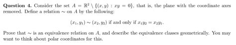 solved question 4 consider the set a r2 { x removed