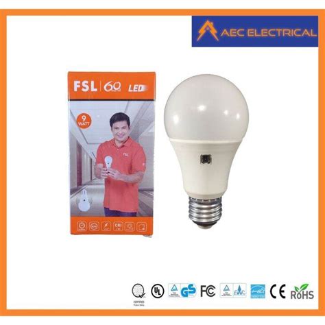 Fsl Photocell Sensor Bulb E27 Automatic On Off 9 Watts Daylight Energy