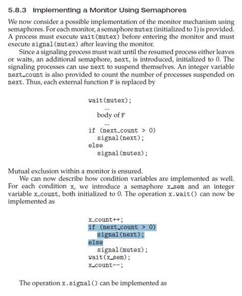 Operating System Redundancy Of Implement A Monitor Using Semaphores In