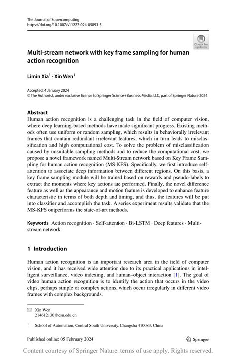 Multi Stream Network With Key Frame Sampling For Human Action Recognition