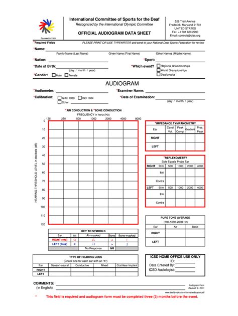 Blank Audiogram Fill Online Printable Fillable Blank In Blank