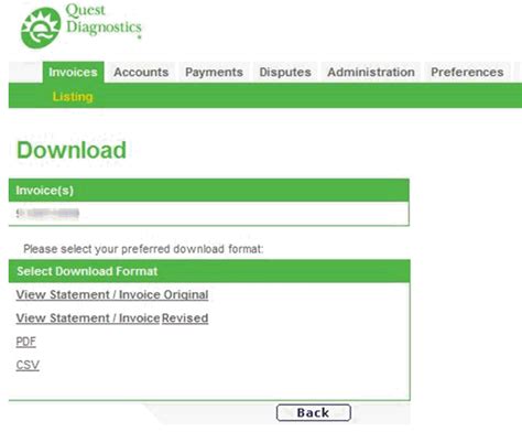 Downloading The Invoice Details