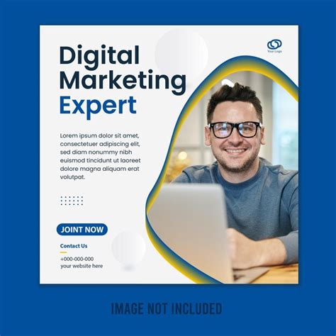 디지털 마케팅 전문가 소셜 미디어 표지 템플릿 프리미엄 벡터