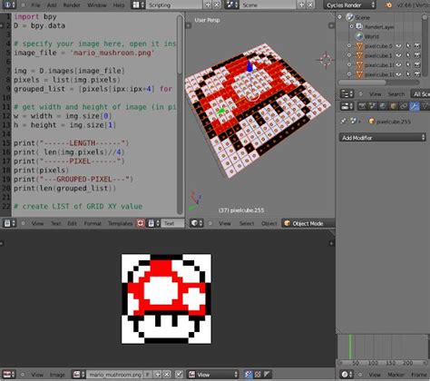 PYTHON Pixel Art In Blender Blender Sushi Pixel Art Blender Pixel