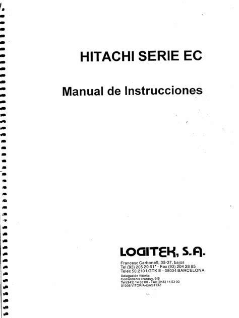 Hitachi Plc Ec Manual De Instrucciones Spanish Pdf