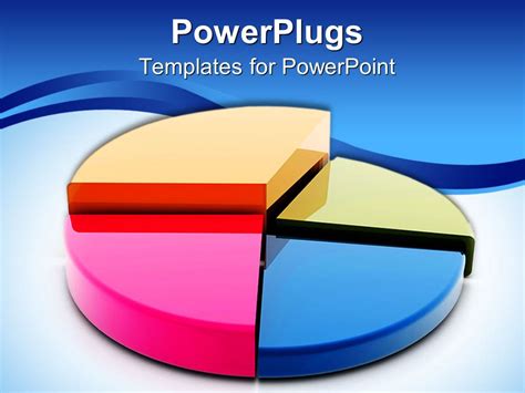 PowerPoint Template Multi Colored Pie Chart Graph White And Blue Background