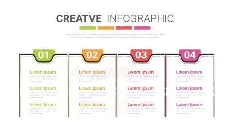 infographics template with 4 labels can be used for workflow layout