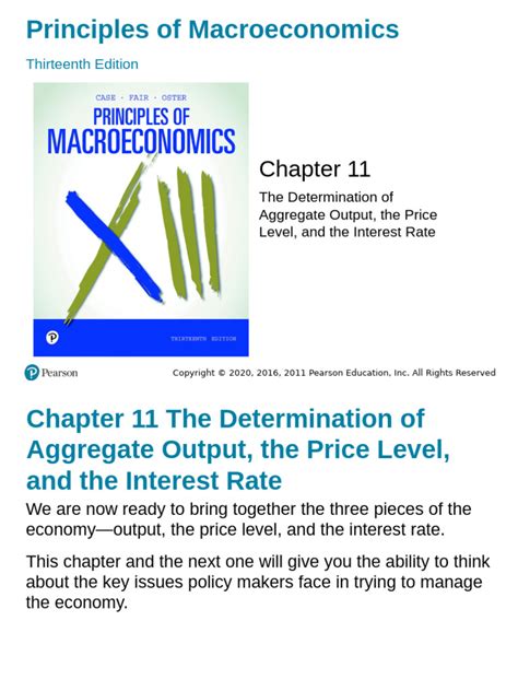 The Determination Of Aggregate Output The Price Level And The Interest Rate Pdf Long Run