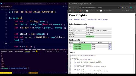 Day 7 Of Coding In Rust Cses Two Knights Rust Coding Challenge Silent Code With Music 🎶
