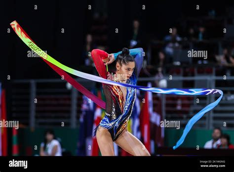 Raffaeli Sofia (ITA) seen during the ribbon routine at the Rhythmic ...