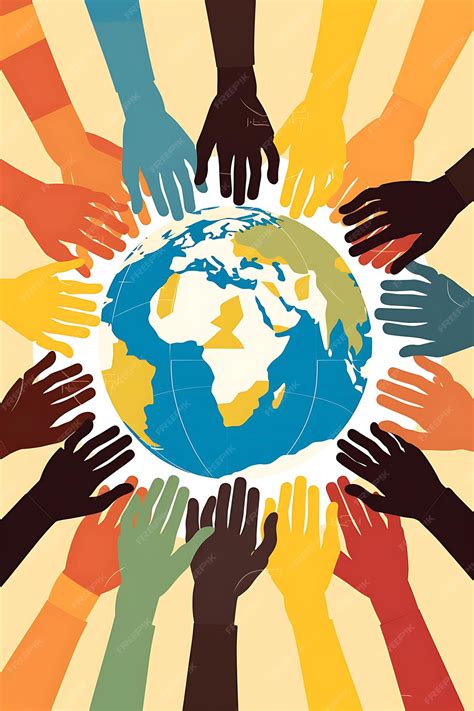 Premium Ai Image Poster Of Hands Across Nations With Multicultural