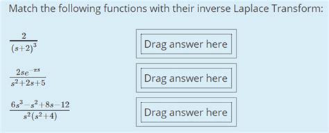 Solved Match The Following Functions With Their Inverse