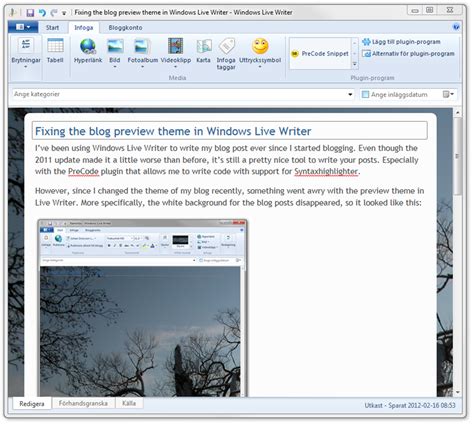 Fixing The Blog Preview Theme In Windows Live Writer Johan Driessen