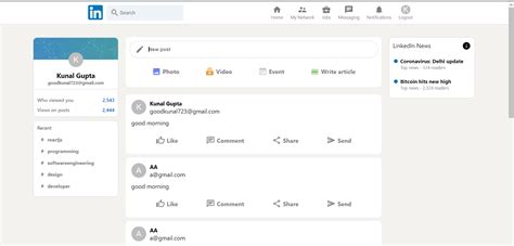 GitHub KunGup Linkedin Clone