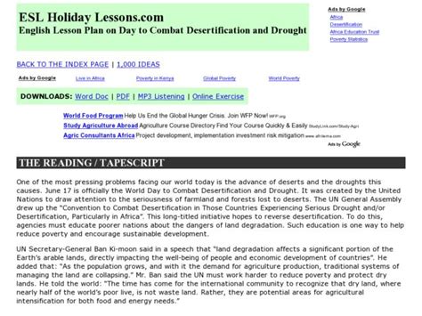 Day To Combat Desertification And Drought Worksheet For 7th 8th Grade