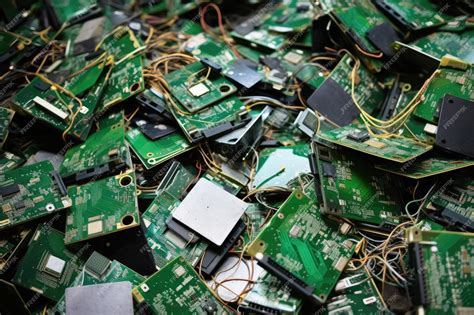 Premium Ai Image Stockpile Of Electronic Circuit Board Waste