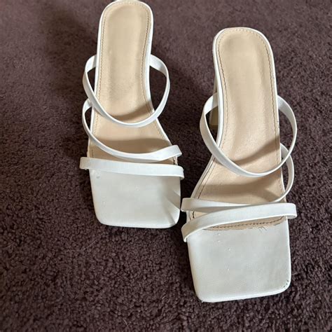 Cute White Heels Super Comfy Only Worn Once For A Depop
