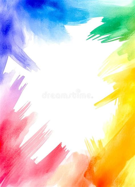 Soft Watercolor Rainbow Fading Creating A Vibrant Border On White