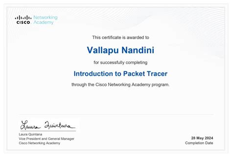 vallapu nandini on linkedin cisconetworkingacademy packettracer