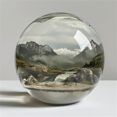 1d Landscape Hydrogel Sphere Premium Ai Generated Image