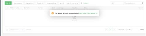 The Remote Server Is Not Configured Click Install Add Remote Db Aapanel Free Hosting