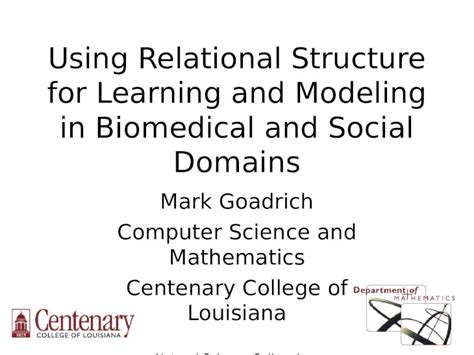 Ppt Using Relational Structure For Learning And Modeling In Biomedical And Social Domains