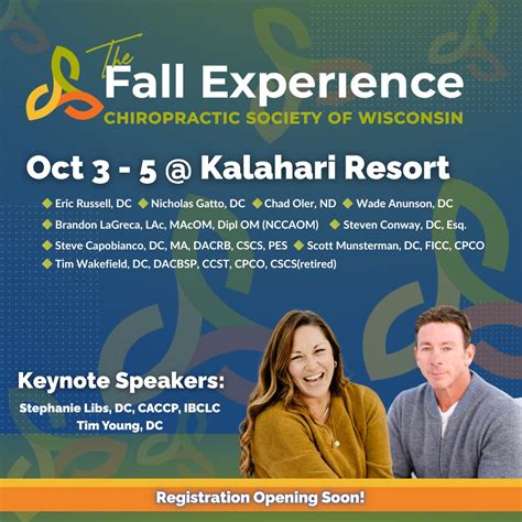 Chiropractic Join Us At The 2025 Fall Experience On October 3 5 At