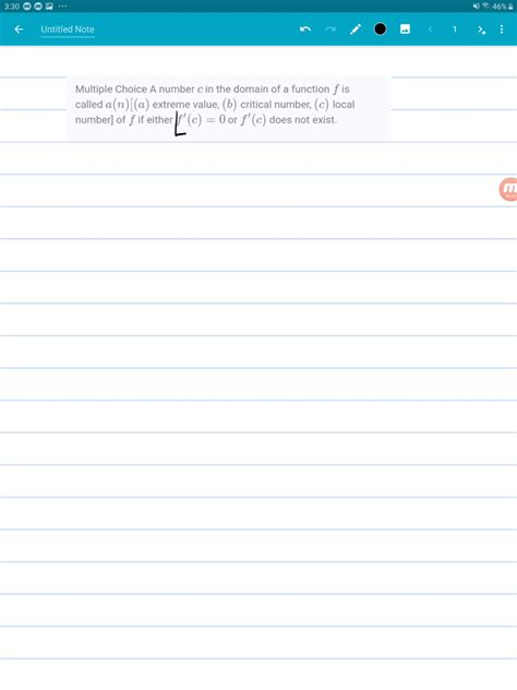 ⏩solvedmultiple Choice A Number C In The Domain Of A Function F Is Numerade