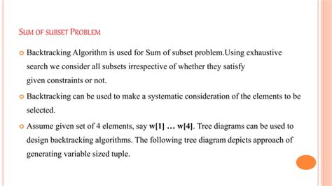 Sum Of Subset Problempptx Programming Languages Computing