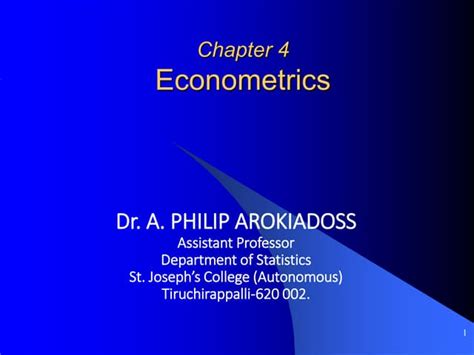 Linear Models And Econometrics Chapter 4 Econometricsppt