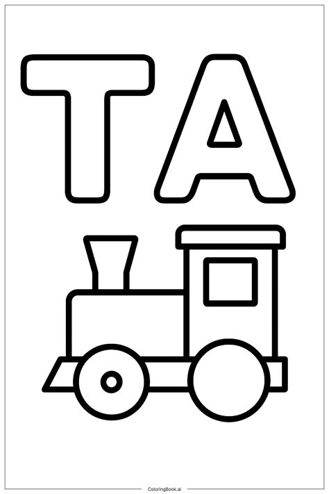 알파벳 글자 T와 A 장난감 기차 색칠하기 페이지 무료 Pdfandpng 인쇄 가능