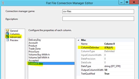 Ssis Should Delimited Text File Have A Delimiter After The Final Column Stack Overflow