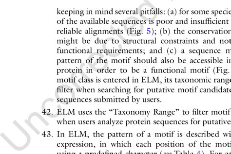 a motif in a multiple sequence alignment detail of an alignment of