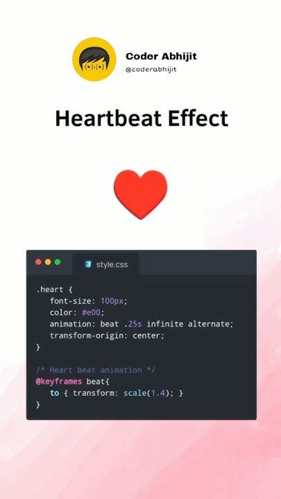 Html And Css Heartbeat Effect Shots Heartbeat Css Viralshorts