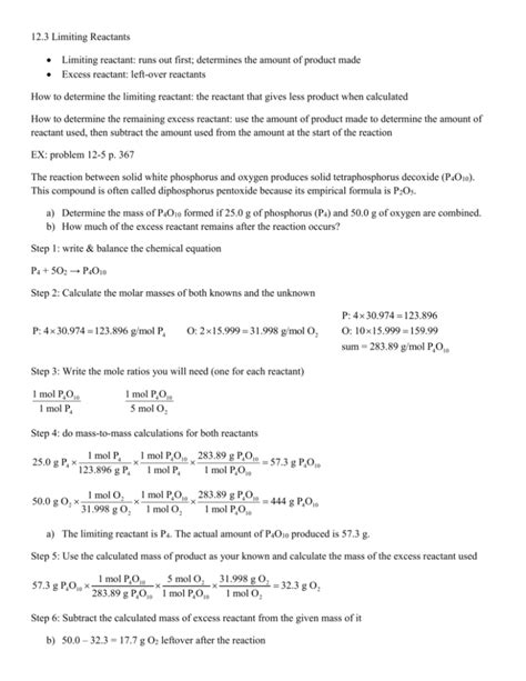 Limiting Reactants Explained Chemistry Notes