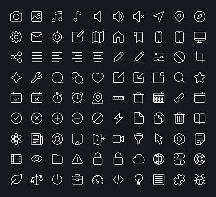 An Outline Of Different Vector Icons For The Web And Mobile Stock Illustration Download Image