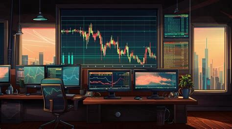 Premium Photo Computer Monitors With Stock Market Charts And Graphs On The Screen 3d Rendering