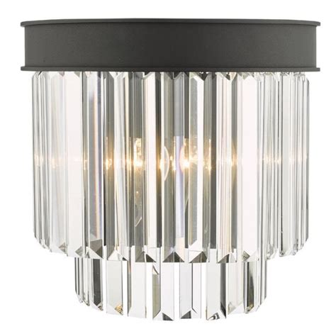 Dar Dar Celeus 2 Light Wall Crystal Light Black